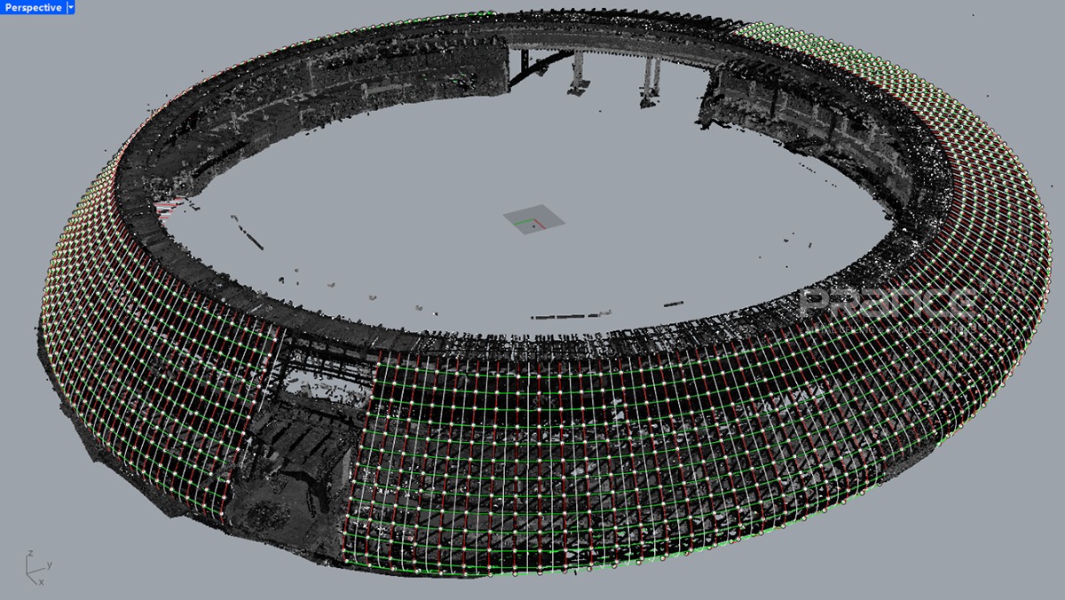 Revêtement extérieur en aluminium du Centre sportif circulaire du ...
