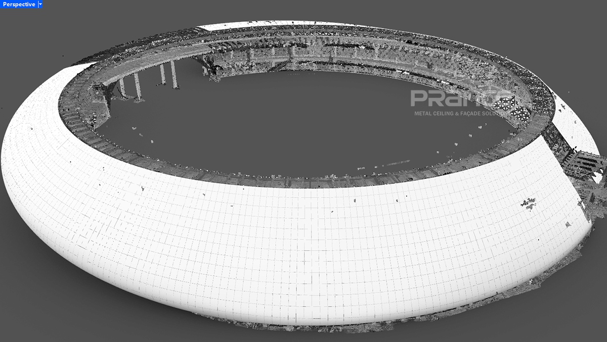 Revêtement extérieur en aluminium du Centre sportif circulaire du ...